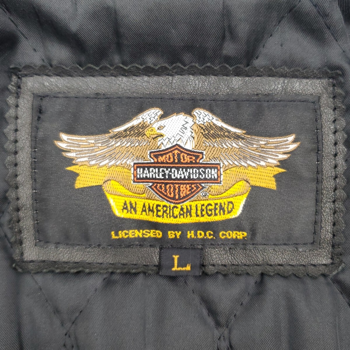 肉厚牛革 HARLEY-DAVIDSON レザーライダースジャケット黒メンズL 肉厚牛革 HARLEY-DAVIDSON レザーライダースジャケット黒メンズL