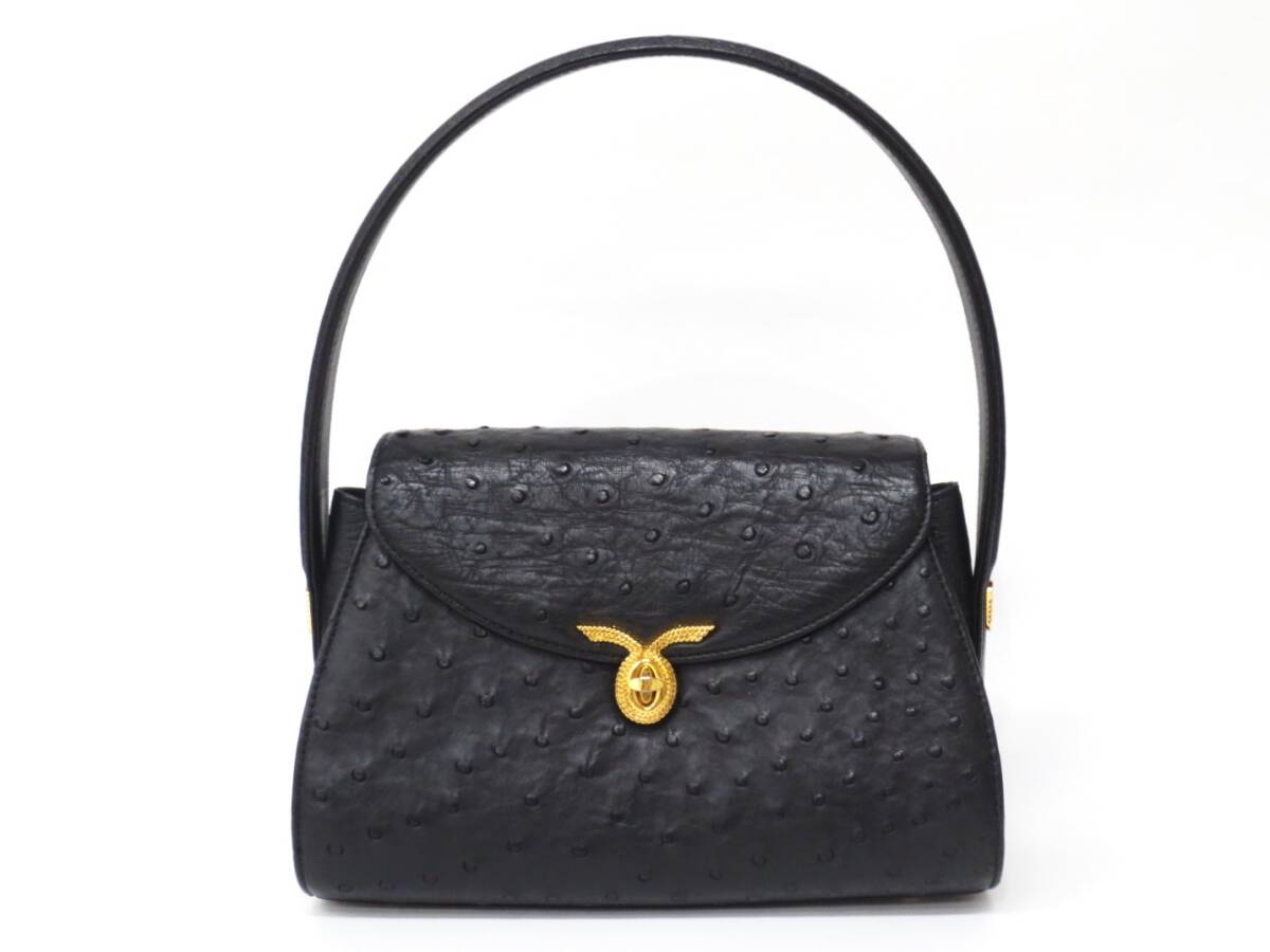 8-55 JRA オーストリッチ 高級皮革 だちょう革 黒 ブラック ハンドバッグ ゴールド金具(オーストリッチ)｜売買されたオークション情報、yahooの商品情報をアーカイブ公開 ...