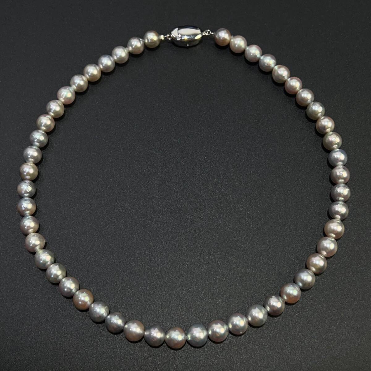 Yahoo!オークション - SV AKOYA ナチュラル 無調色 アコヤパール ネッ...