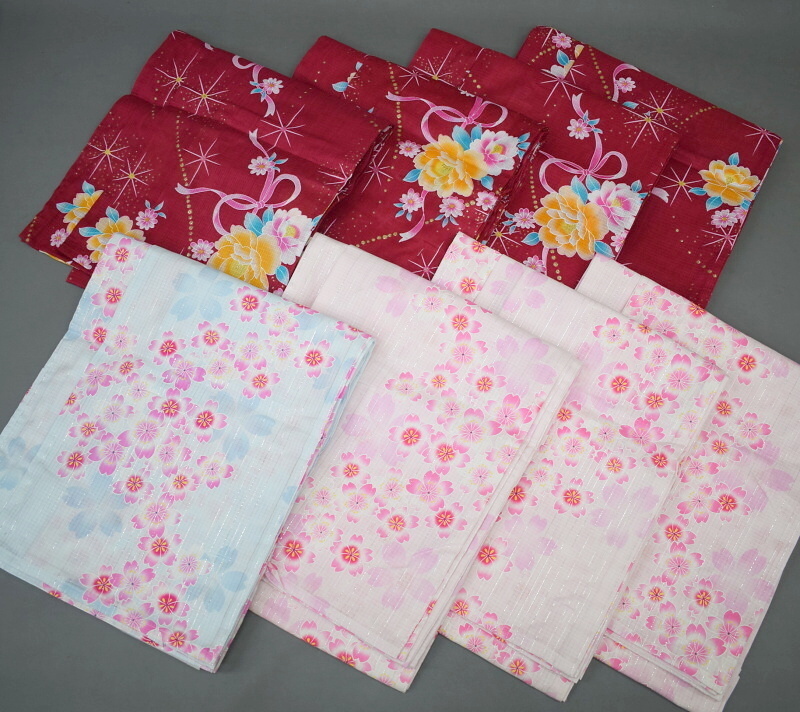 Yahoo!オークション - 【凛々】17I 新古品 ジュニア用 浴衣 ゆかた 8点...