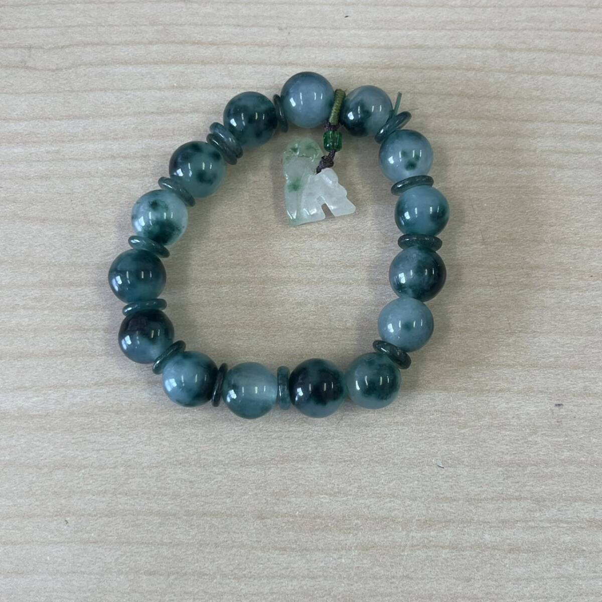 Yahoo!オークション - 【T0804】翡翠 ヒスイ ブレスレット 約 23.4g ア...