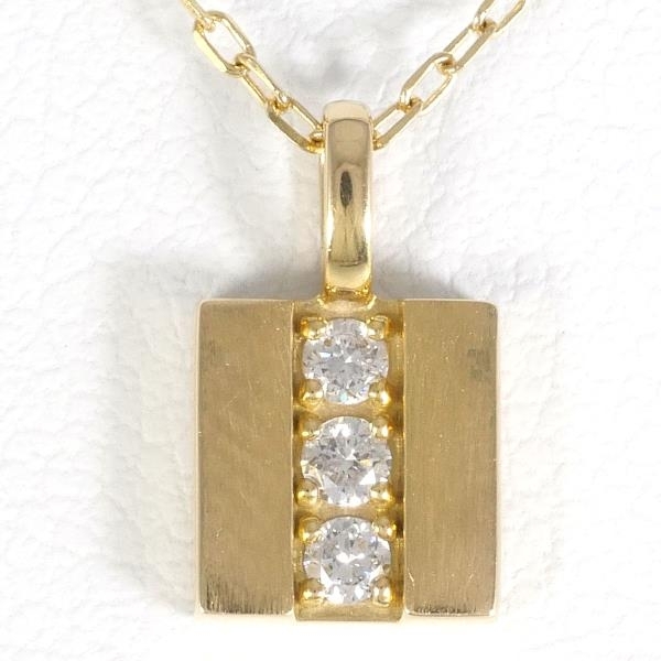 Yahoo!オークション - K18YG ネックレス ダイヤ 総重量約1.8g 約40cm ...