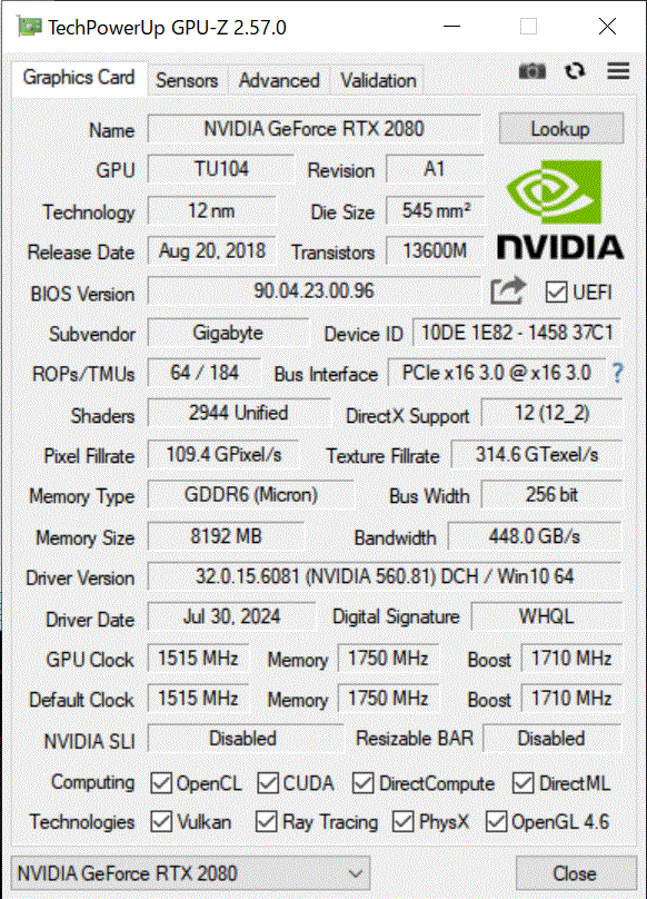 Yahoo!オークション - GIGABYTE GeForce RTX 2080