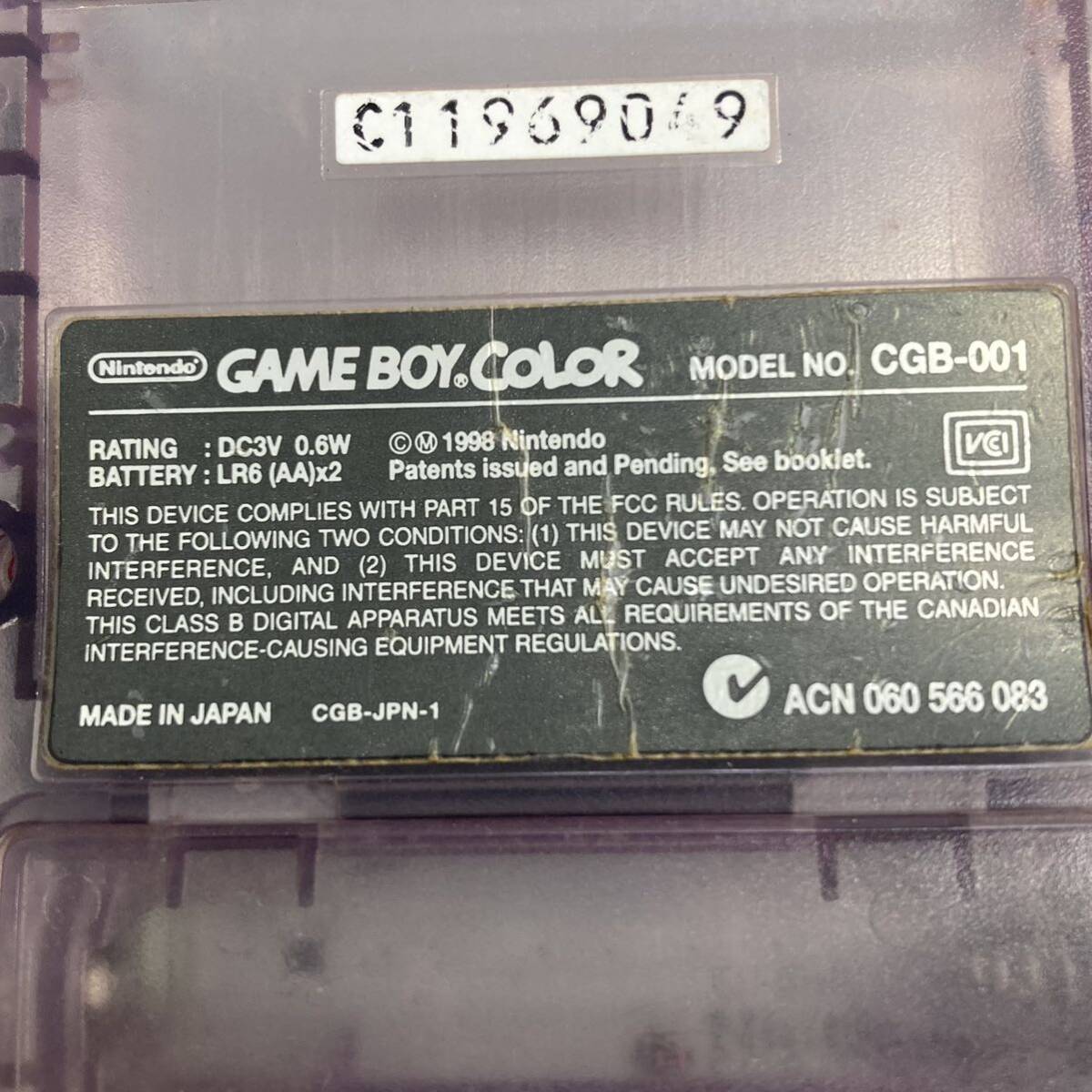 Yahoo!オークション - Nintendo GAMEBOY COLOR CGB-001 クリアパープル...