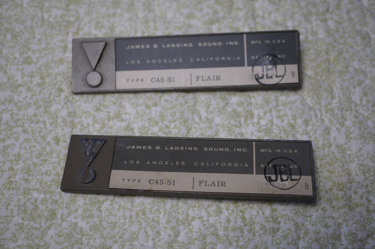 Yahoo!オークション - JBL C45－S1 JBLの銘板2枚セット