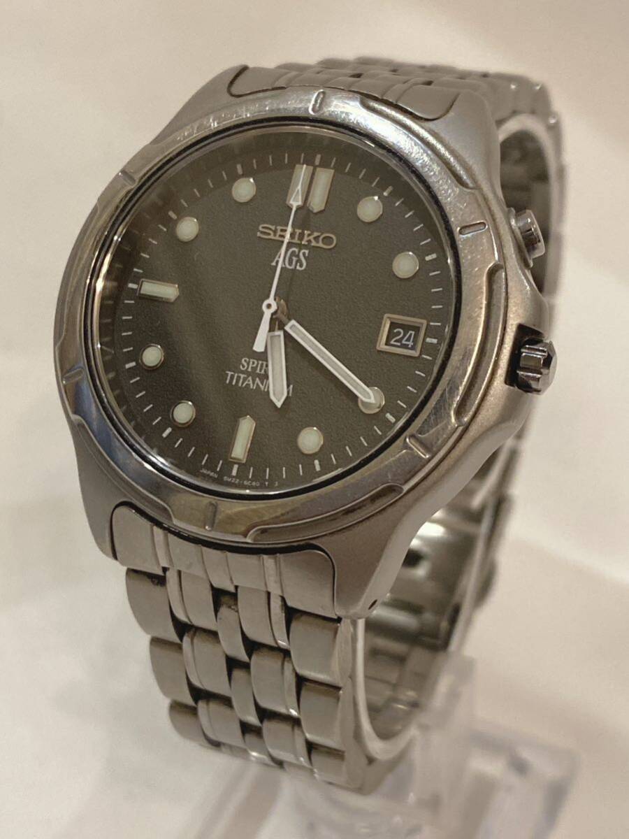 Yahoo!オークション - SEIKO AGS スピリット チタン 5M22-6B40 メンズ ...