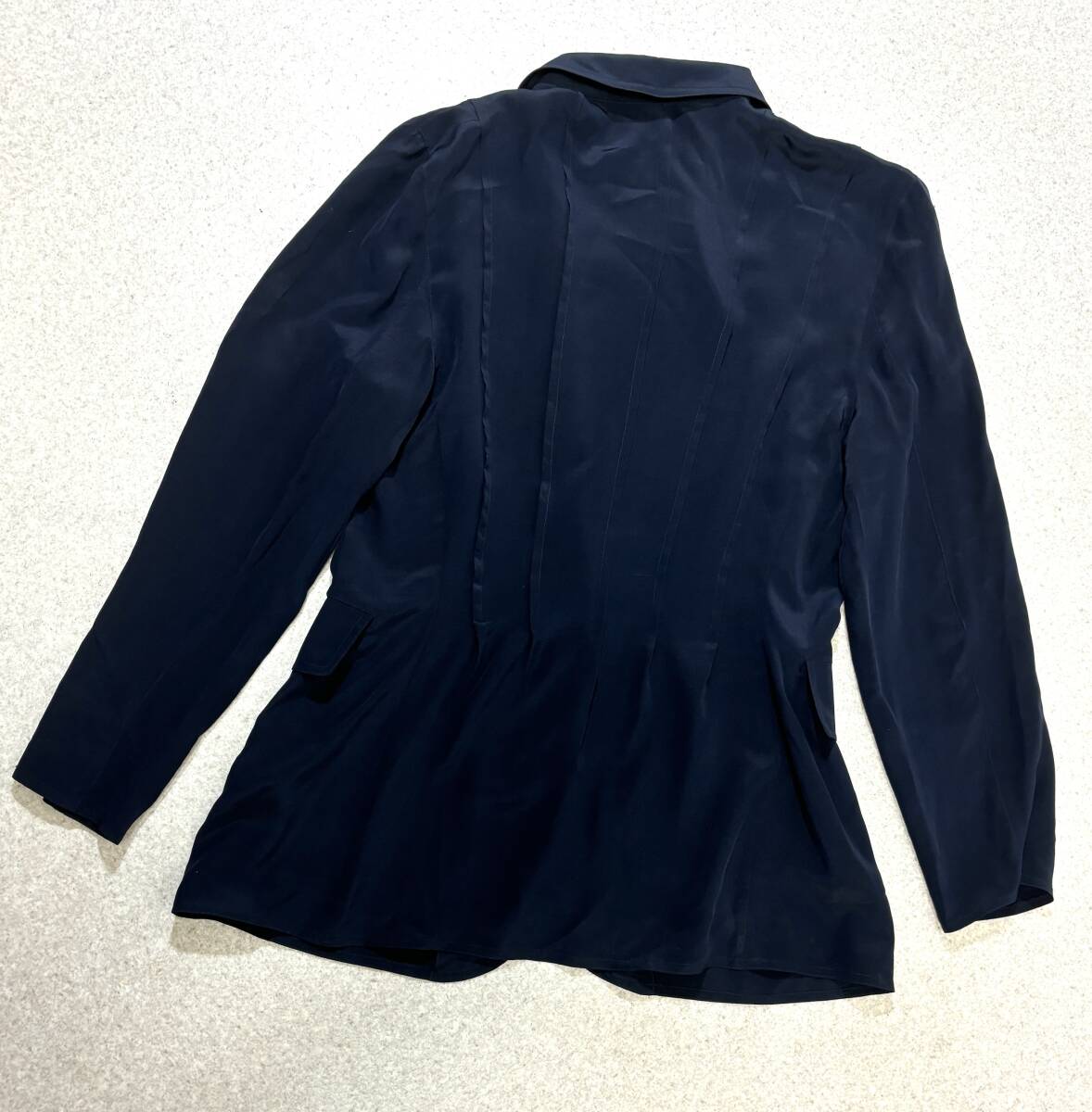 Yahoo!オークション - E513/美品マリエラブラーニ [38]絹100紺色一...