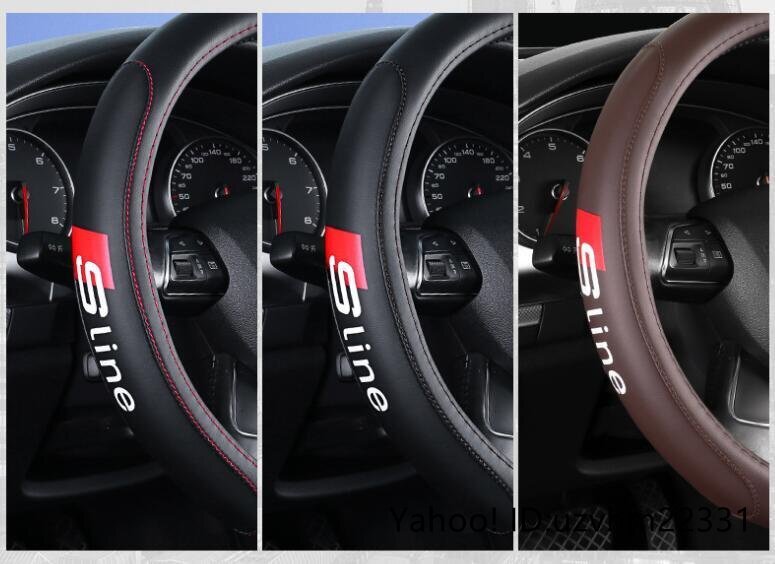 Audi Sline 高品質 本革 ステアリングカバー アウディ A4L A6L A3 A5 A7 A8 A2 A1 Q3 Q5 Q7 TT S3 ブラック(ハンドルカバー)｜売買された ...