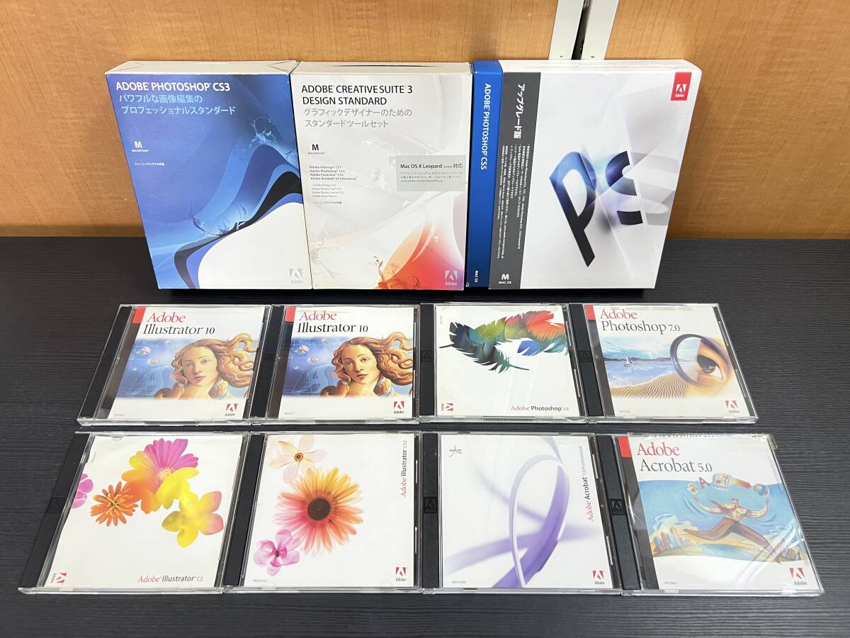 Adobe Illustrator Photoshop Acrobat CS3 CS5 10 7.0 アドビ製品いろいろ Macintosh Windowsあり シリアルNo.あり 管理No ...