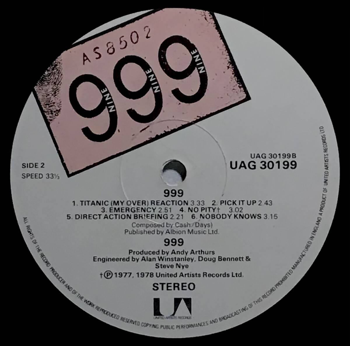 Yahoo!オークション - 【英LP】 999 ( NINE NINE NINE ) 1978 UK盤 LP...
