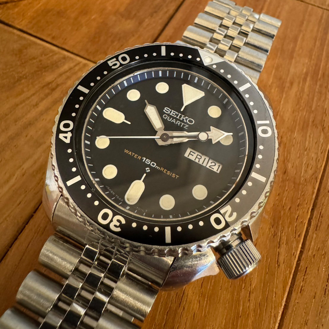 Yahoo!オークション - セイコー クオーツ 7548-700B ダイバー 150m レ...