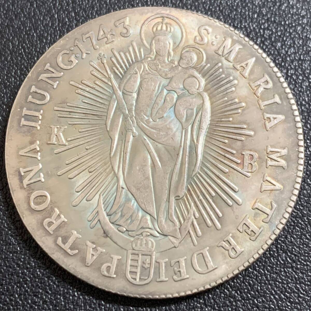 Yahoo!オークション - 銀貨 古銭 1743年 ハンガリー マリア・テレジア...