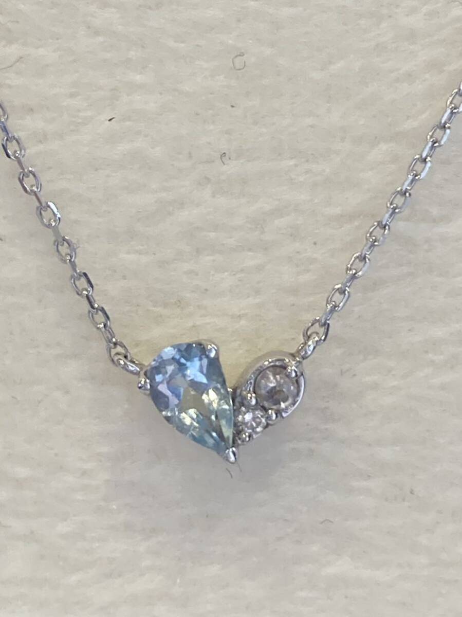 Yahoo!オークション - 新品 4℃ ネックレス k10 ダイヤモンド アクアマ...