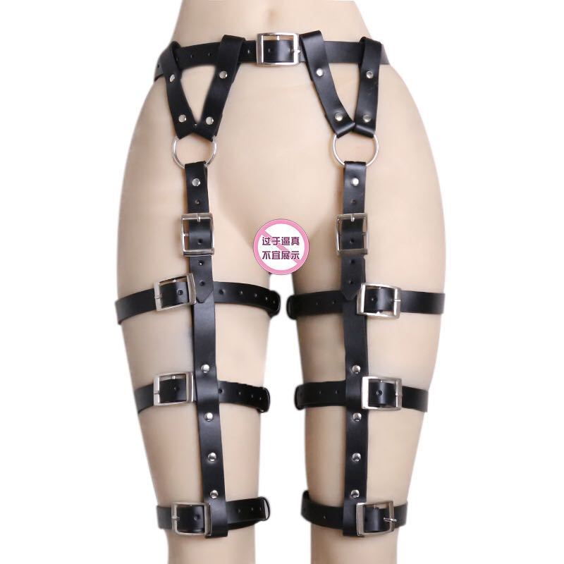 Yahoo!オークション - (303) PUレザー SM拘束グッズ レッグ ハーネス ...