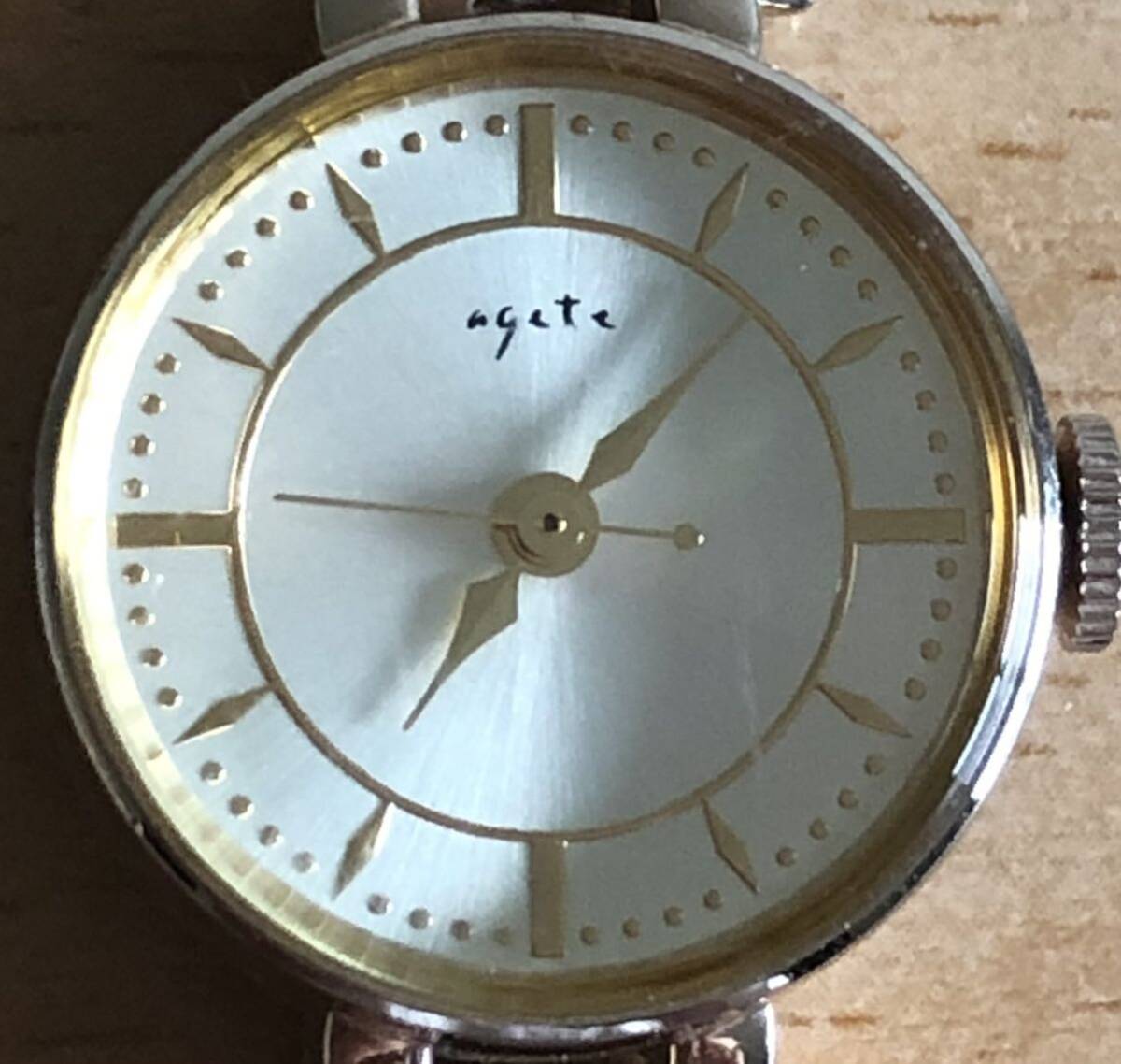 Yahoo!オークション - 456-0396 agete レディース腕時計 金属ベルト ク...