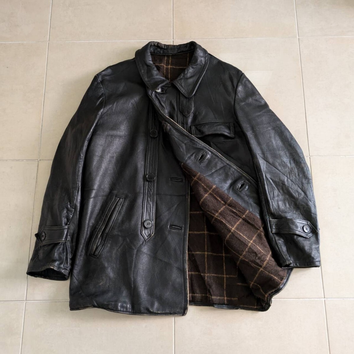 Yahoo!オークション - 50s 60s コルビジェジャケット レザージャケット...