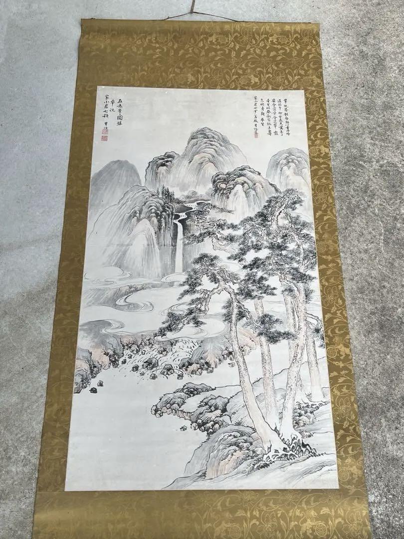 Yahoo!オークション - wasabi k634 掛け軸 中国書画 117×237㎝ 水墨画...