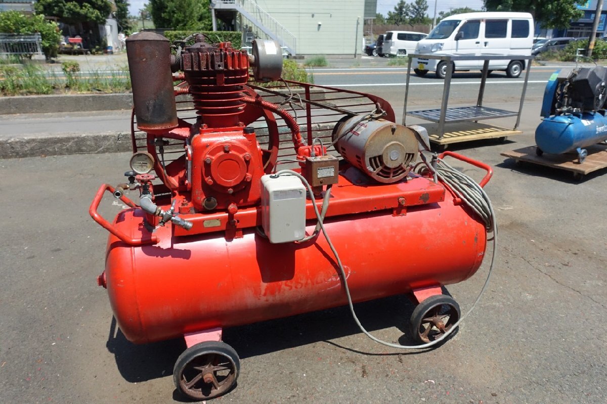 Yahoo!オークション - 静岡県発 3.7kW ニッサルコ エアーコンプレッサ...