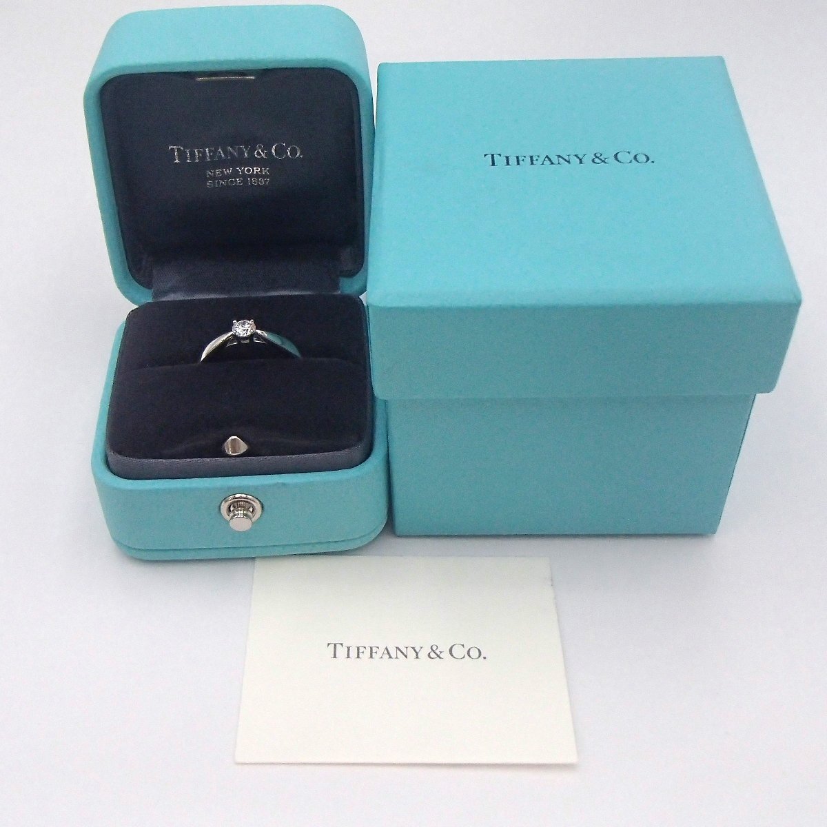 Yahoo!オークション - TIFFANY&Co. リング/ Pt950 D0.21ct 約3.1g ダ...