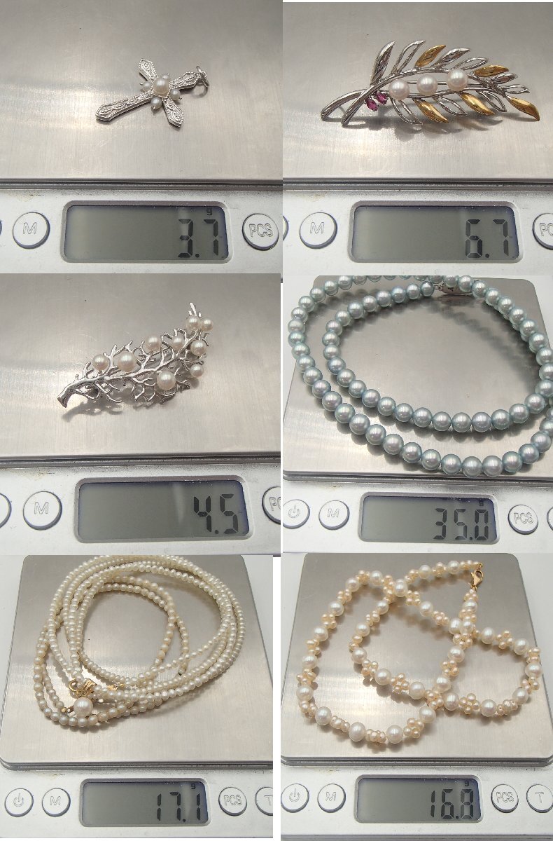 田崎真珠 TASAKI 含む/ その他 パール ネックレス 大量まとめ/K18/silver 約6.7g / K18 約17.1g /K14 約16.8g /真珠 アクセサリー 箱 YS ...