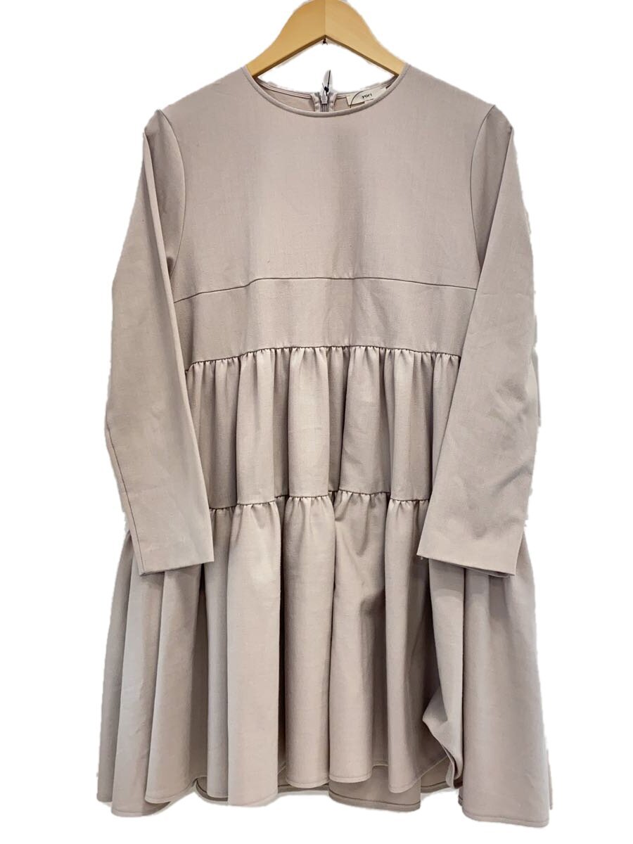 Yahoo!オークション - yori 長袖ワンピース/38/ポリエステル/BEG/YR202...