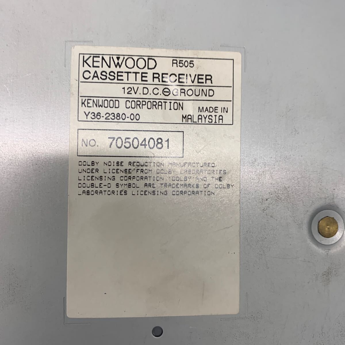 Yahoo!オークション - AV8-389 激安 カーステレオ KENWOOD D505 R505 7...