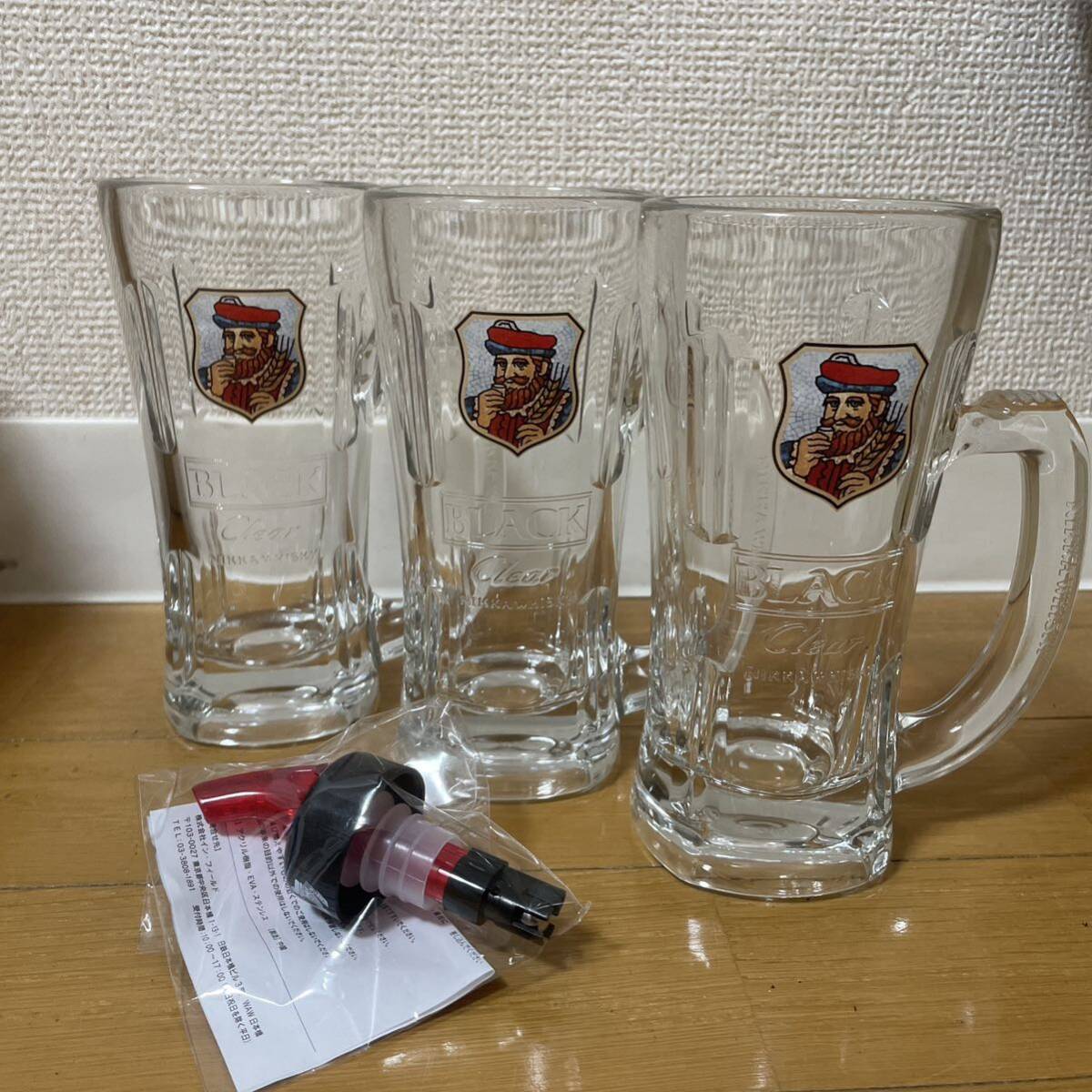Yahoo!オークション - ブラックニッカクリア 380mlジョッキ3個 定量ポ...