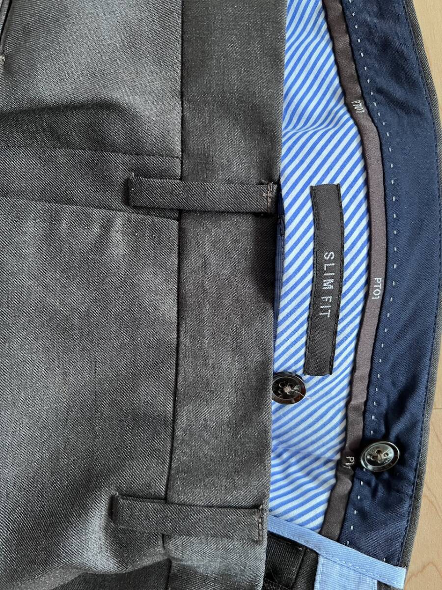 Yahoo!オークション - (3) PT01 (PT Torino) Slim Fit ダークグレー ウ...
