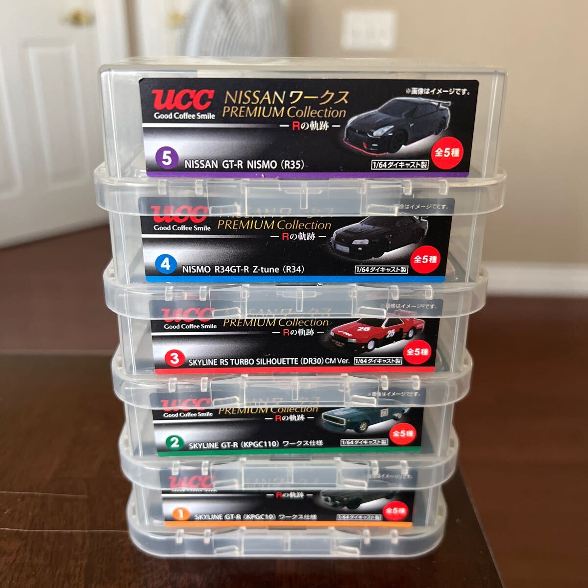 Yahoo!オークション - UCC 日産ワークス Rの軌跡 1/64ミニカー5台セッ...