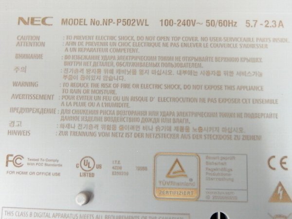 Yahoo!オークション - βf NEC レーザープロジェクター【NP-P502WL】...