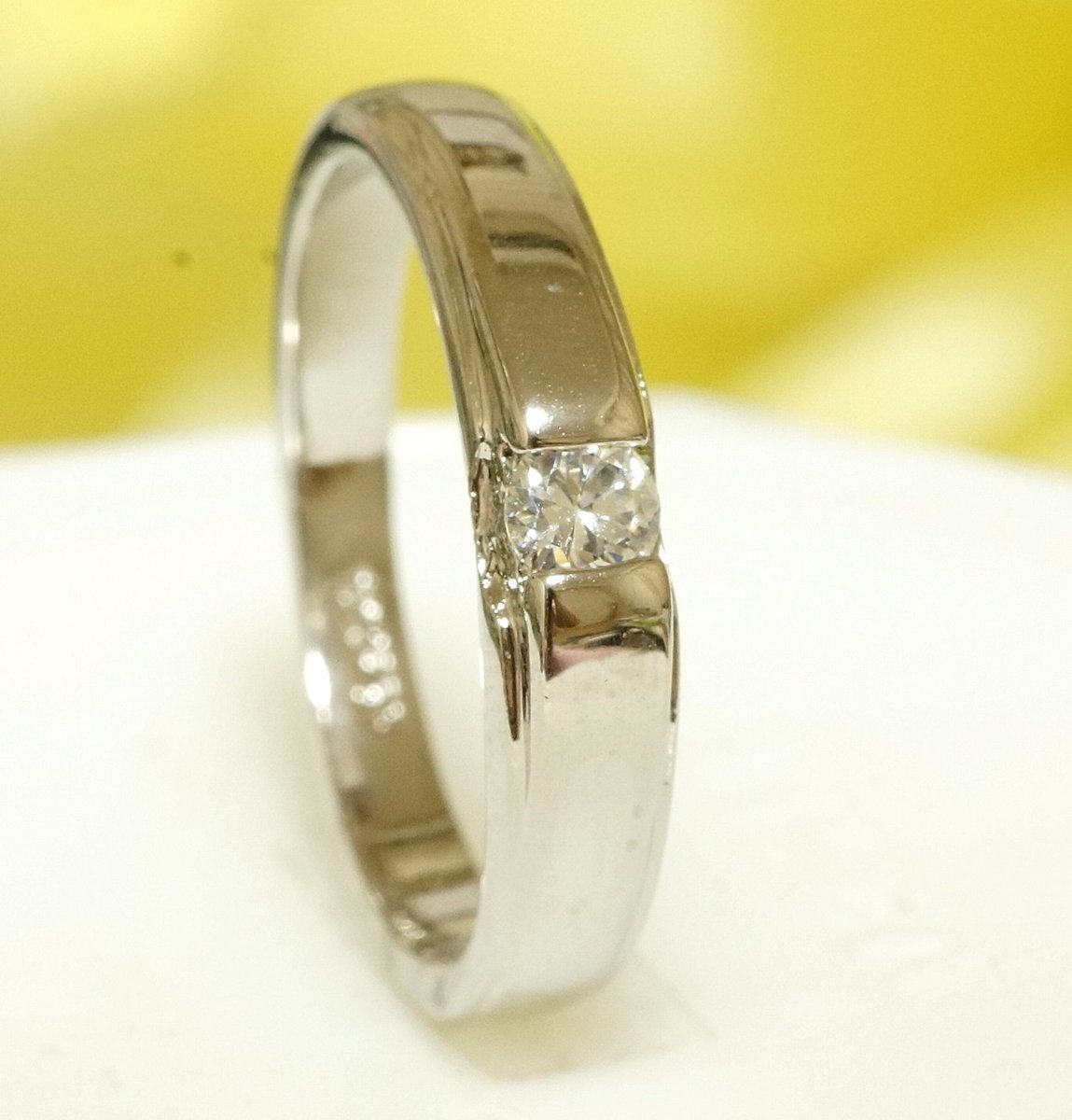 Yahoo!オークション - 18KRGPプラチナダイヤcz上質一粒リングyu782e