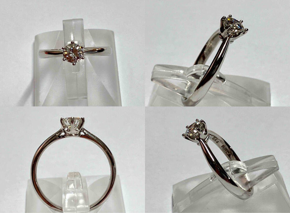 Yahoo!オークション - Pt900／D0.44ct／#12／3.7g／一粒ダイヤ／リング