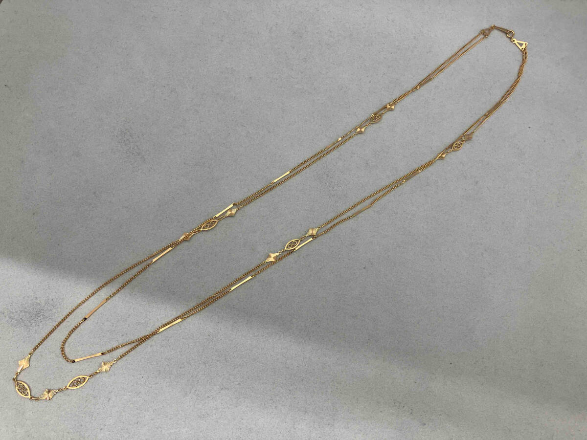 Yahoo!オークション - K18／70cm／13.3g／2連デザインネックレス／造幣...