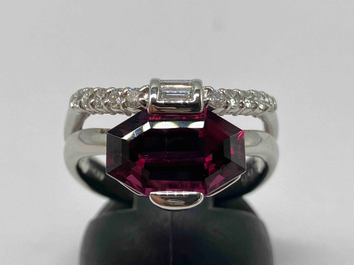 Yahoo!オークション - Pt900 D0.54／ガーネット3.66ct／＃14／8.5g リ...