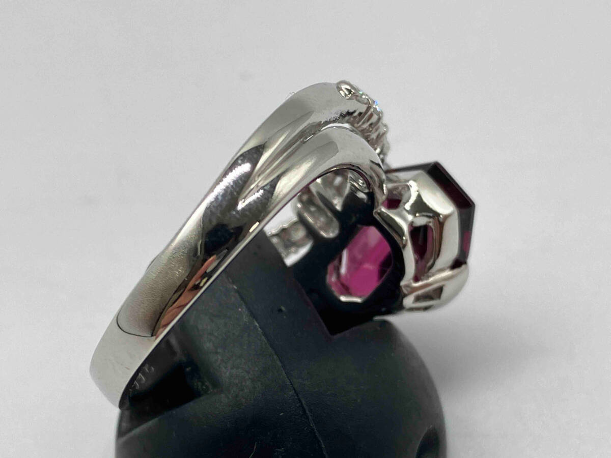 Yahoo!オークション - Pt900 D0.54／ガーネット3.66ct／＃14／8.5g リ...