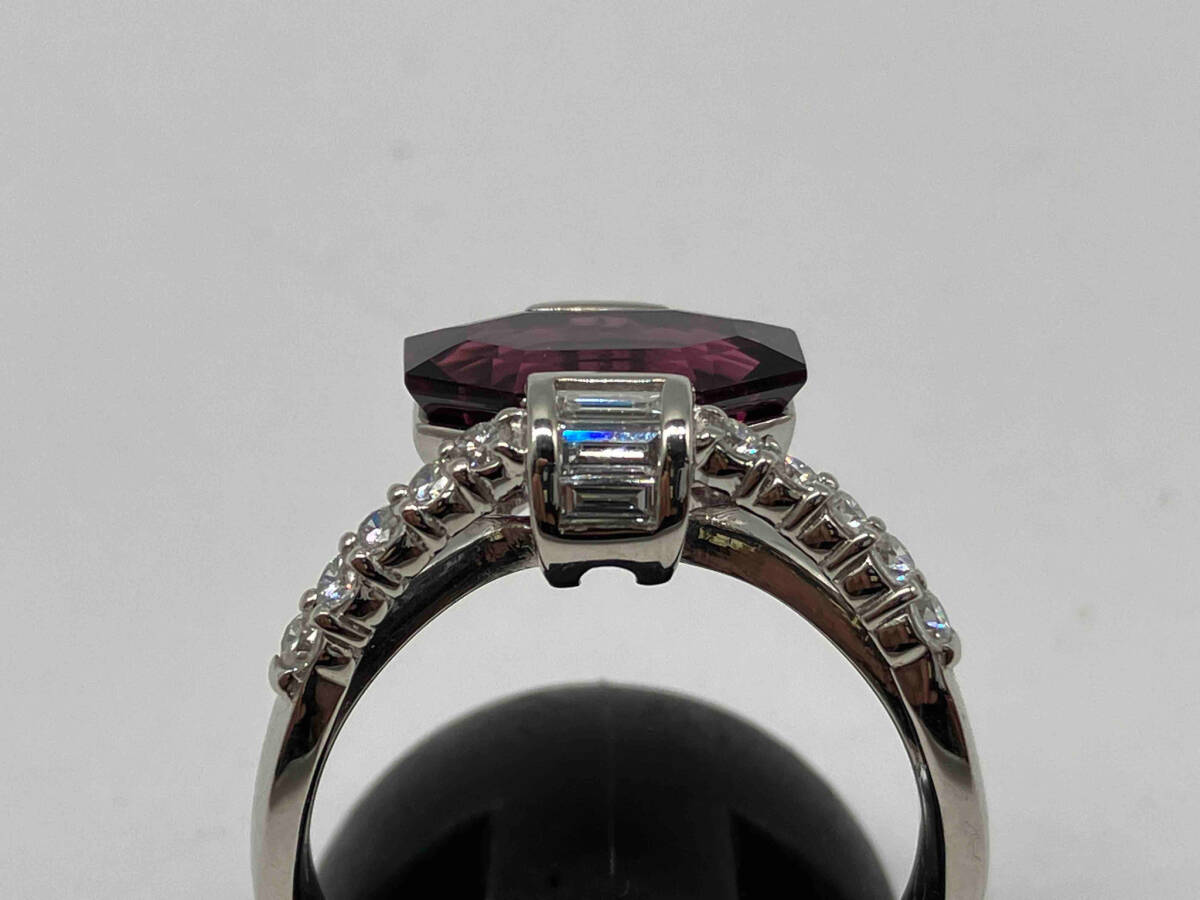 Yahoo!オークション - Pt900 D0.54／ガーネット3.66ct／＃14／8.5g リ...