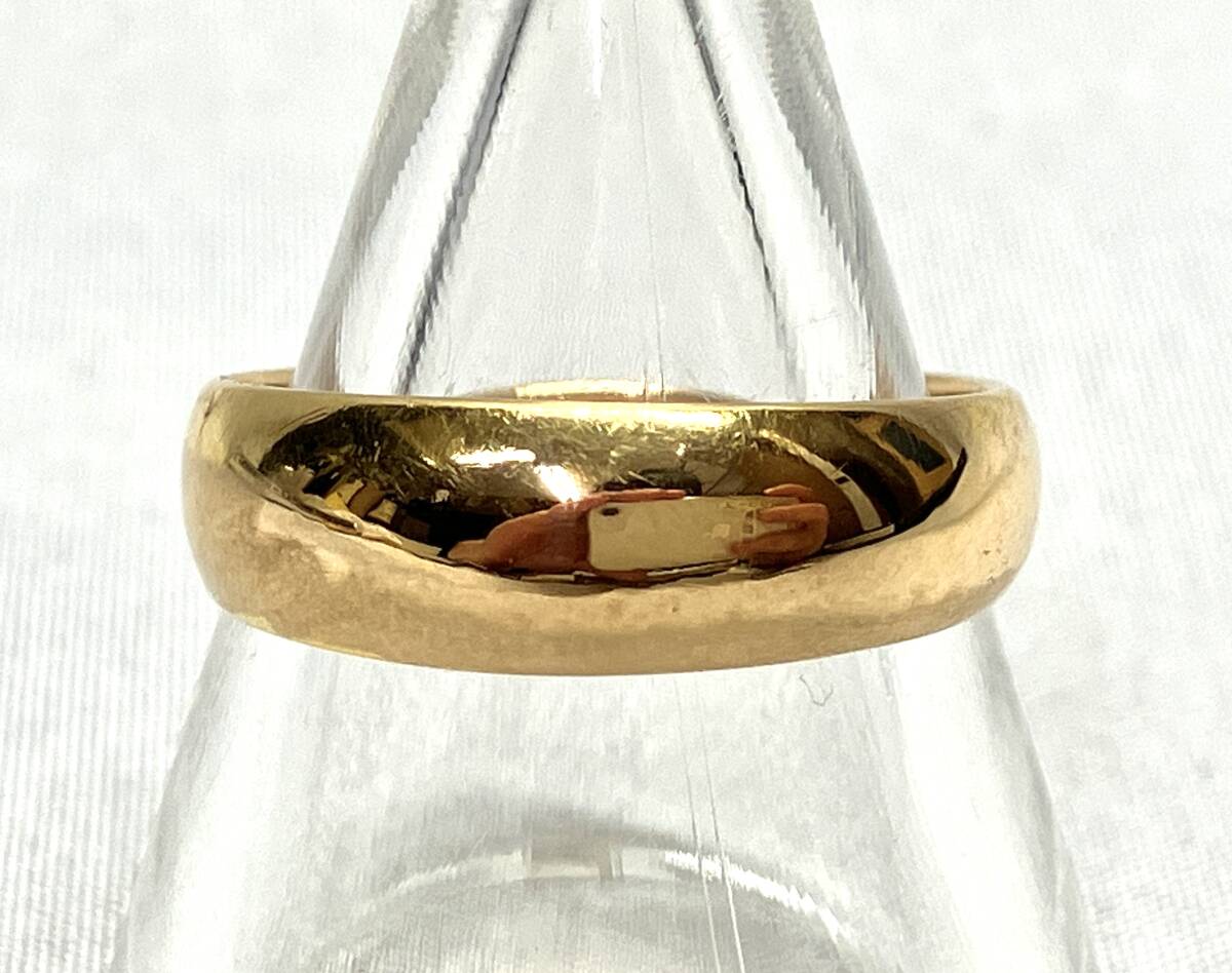 Yahoo!オークション - K18 リング 13号 4.2g 幅0.4cm 月型甲丸 シンプ...