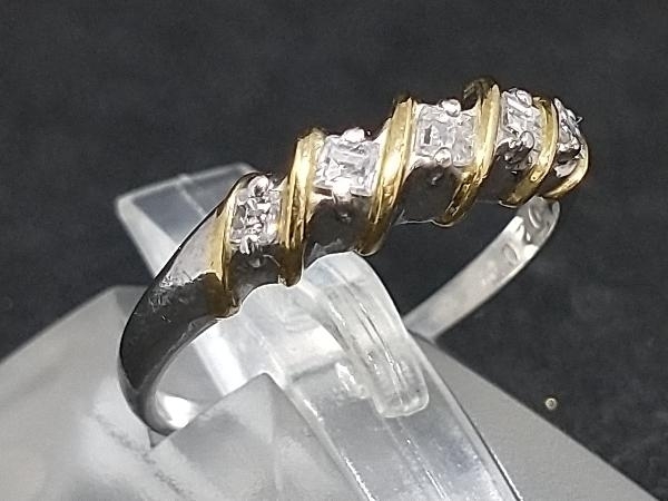 Yahoo!オークション - Pt900 K18 YG ダイヤモンド リング 指輪 18金 プ...