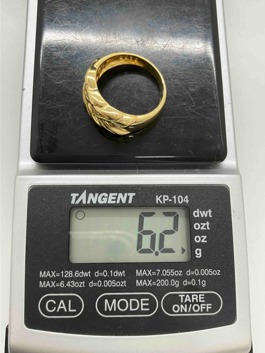 Yahoo!オークション - K18 11号 ダイヤモンド0.7ct 6.2g リング イエロ...