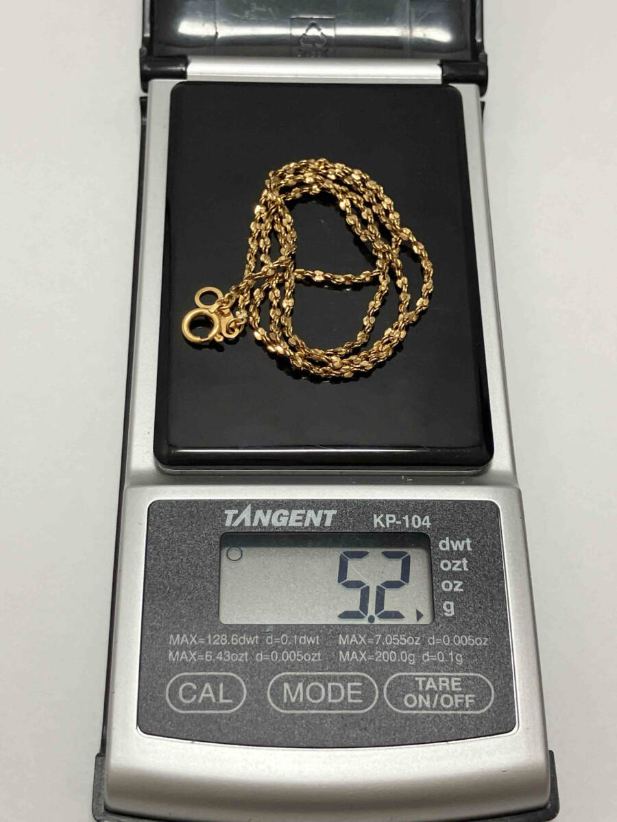 Yahoo!オークション - K18 約40cm 約5.2g デザインチェーン ネックレス...