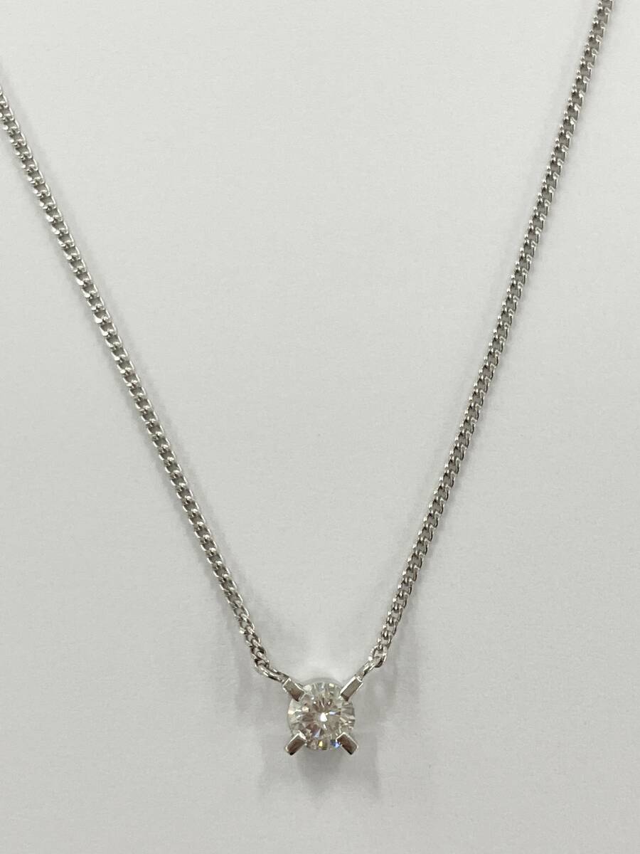 Yahoo!オークション - 鑑定書付き Pt850 Pt ダイヤ0.41ct 3.7g 38cm ネ...