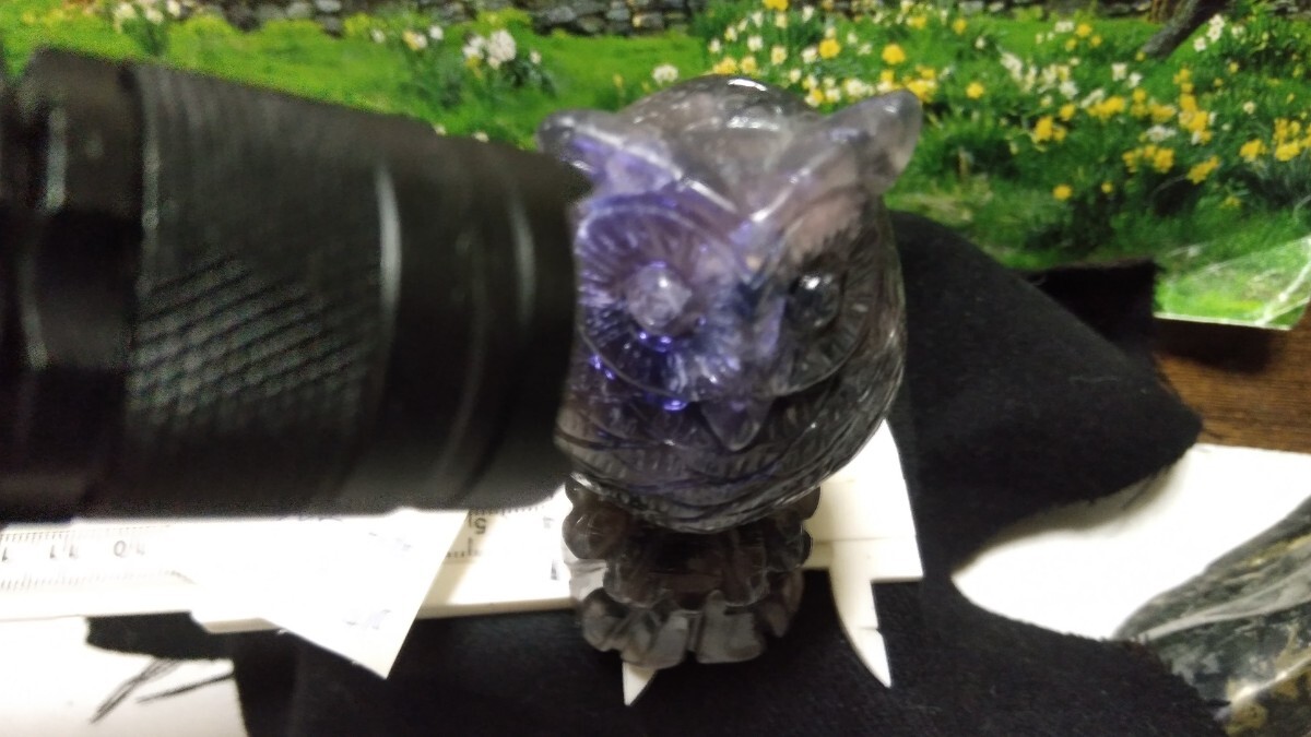 Yahoo!オークション - B0811-8 フクロウの置物 蛍イシ .275g