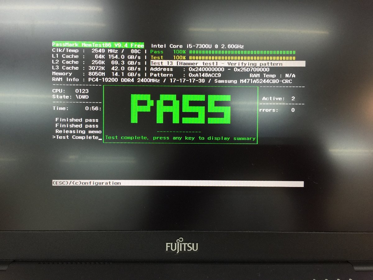 ジャンク/UEFI起動 LIFEBOOK U938/S FMVU14003 Core i5-7300U RAM8GB SSD無し 本体＋ACアダプタ 筐体凹み＆LCD状態悪 K/B故障(13 ...