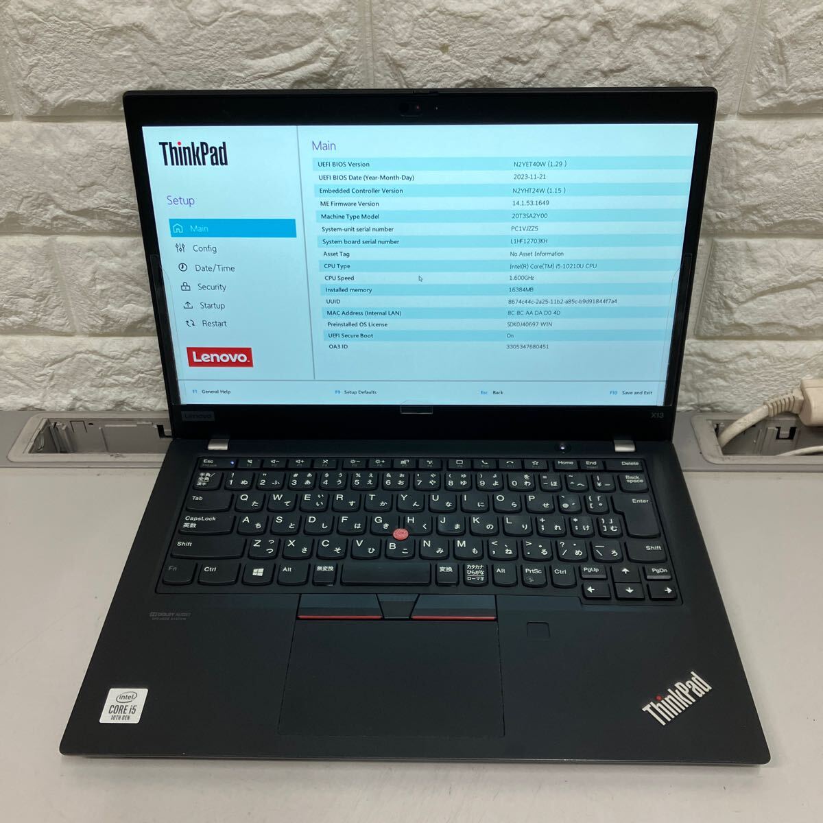 Yahoo!オークション - T174 Lenovo ThinkPad X13 Core i5 10210U メモ...
