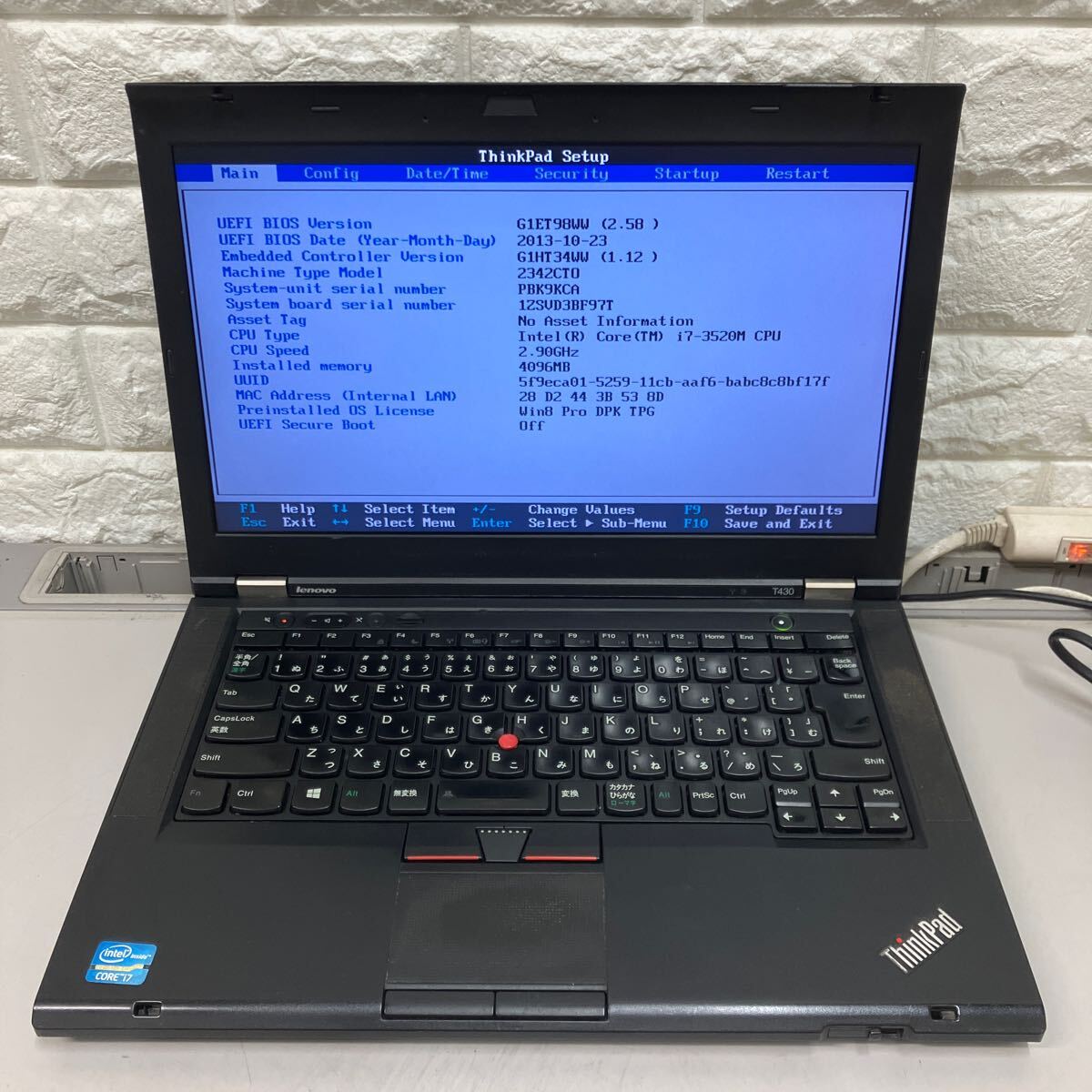 Yahoo!オークション - T190 Lenovo ThinkPad T430 Core i7 3520M メモ...