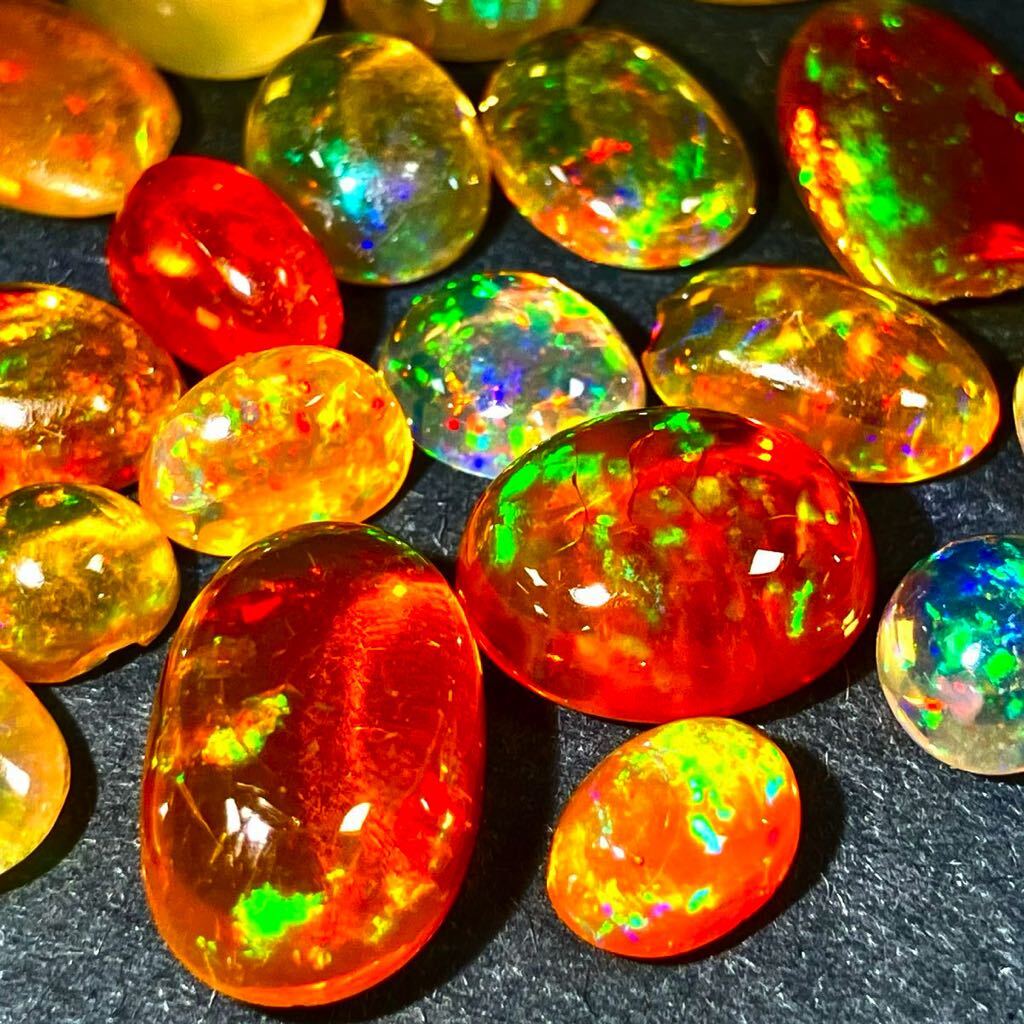 Yahoo!オークション - 遊色効果 [天然ファイアオパールおまとめ30.5ct...