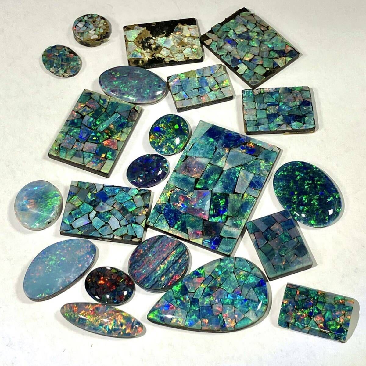 Yahoo!オークション - 遊色効果 [ダブレットオパールおまとめ109.5ct...