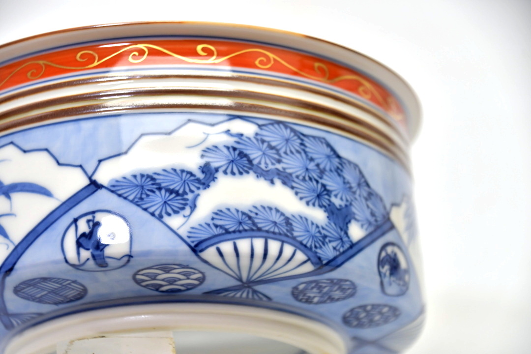 Yahoo!オークション - 1178金襴手 平安祥堂 手塚央 染付扇面文 皆具 茶...