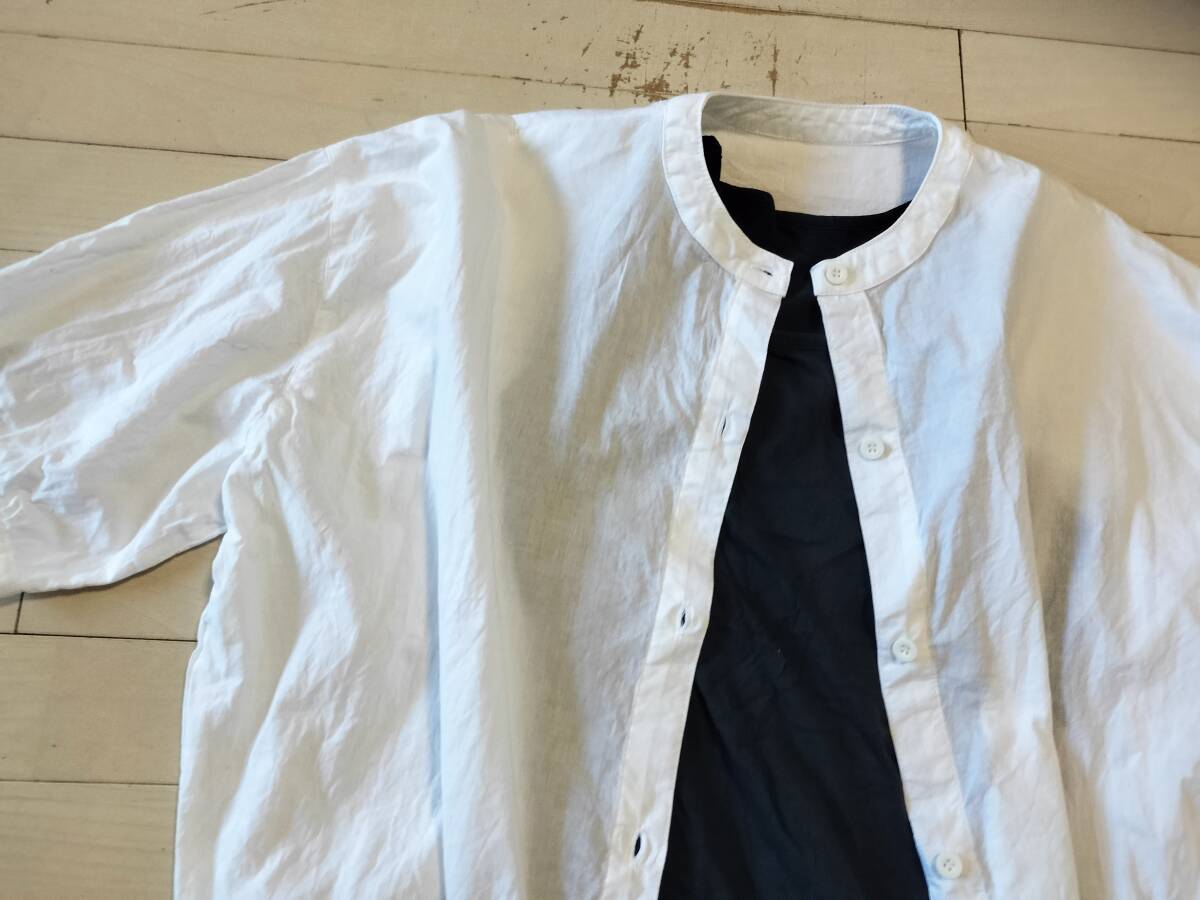 Yahoo!オークション - ハンドメイド 白丸首ゆったりシャツ
