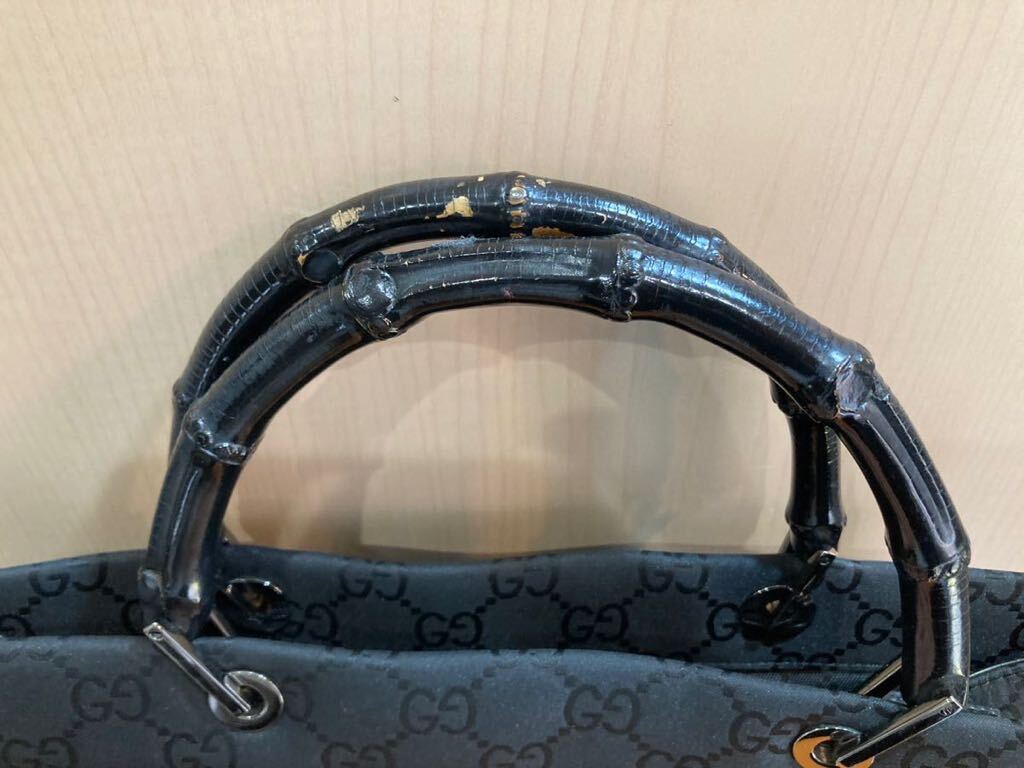 GUCCI グッチ バンブー ハンドバッグ トートバッグ ブラック 黒 GUCCI グッチ バンブー ハンドバッグ トートバッグ ブラック 黒